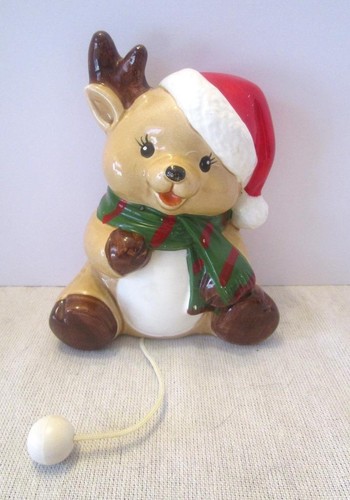 Vintage Musical Wall Mount Christmas Reindeer - Pull Cord Retro 1970's ...