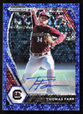 2021 Panini Prizm Draft Picks Thomas Farr Blue Donut Circles Auto /25 # ...