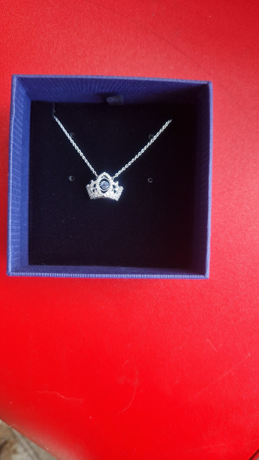 Swarovski Bee a Queen Pendant and Chain Necklace Silver / Blue for sale ...
