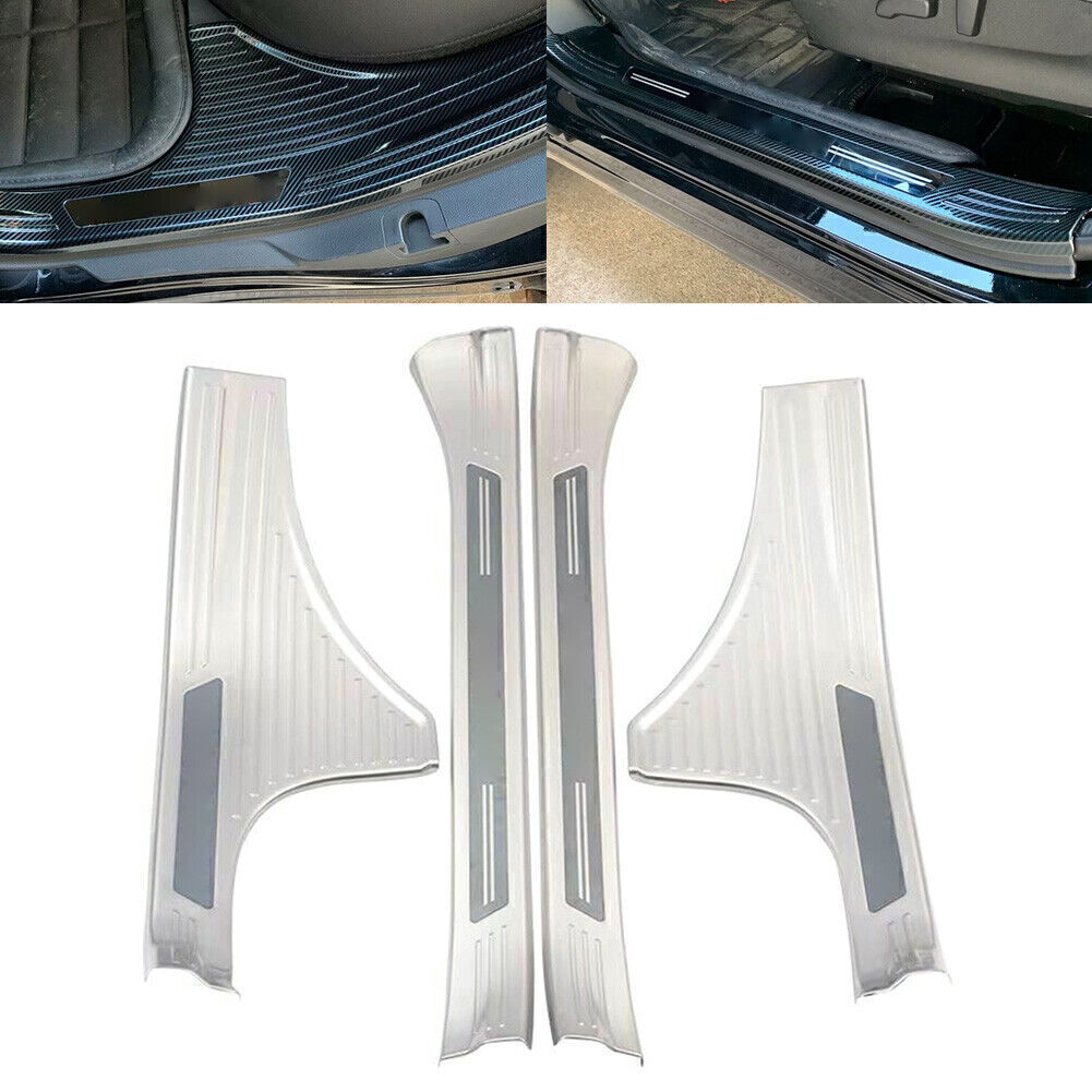 Silver Stainless inner Door Sill Scuff Plate Cover Fit Subaru Forester ...