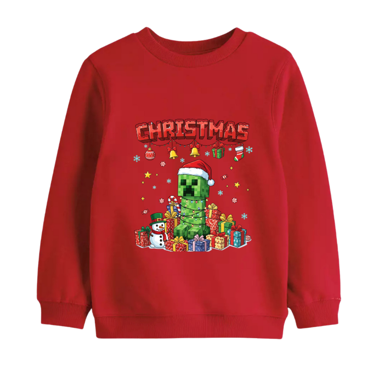 Minecraft christmas jumper, boys and girls sweatshirt Creeper, Xmas ...