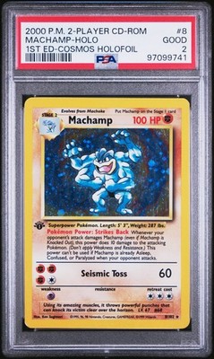 2000 POKEMON 2-PLAYER CD-ROM STARTER SET 1ST ED COSMOS FOIL MACHAMP ...