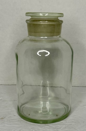 Wheaton Apothecary Jar Vintage 8” Clear Ground Stopper Quart Size | eBay