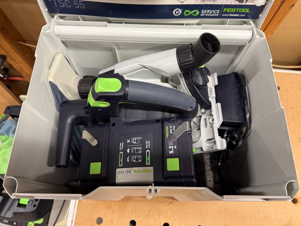 Festool TSC 55 REB-Li Cordless Track Saw, Two batteries and Charger ...