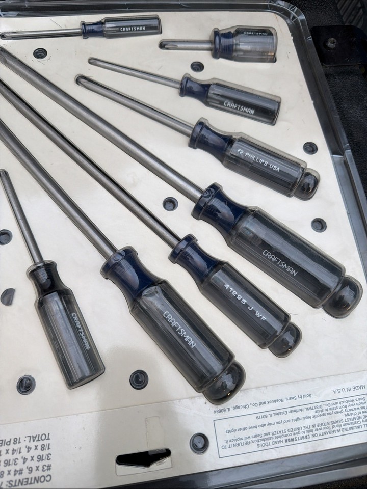 Sears Craftsman USA Nos Huge 18pc Screwdriver Set In Special Value Pkg ...
