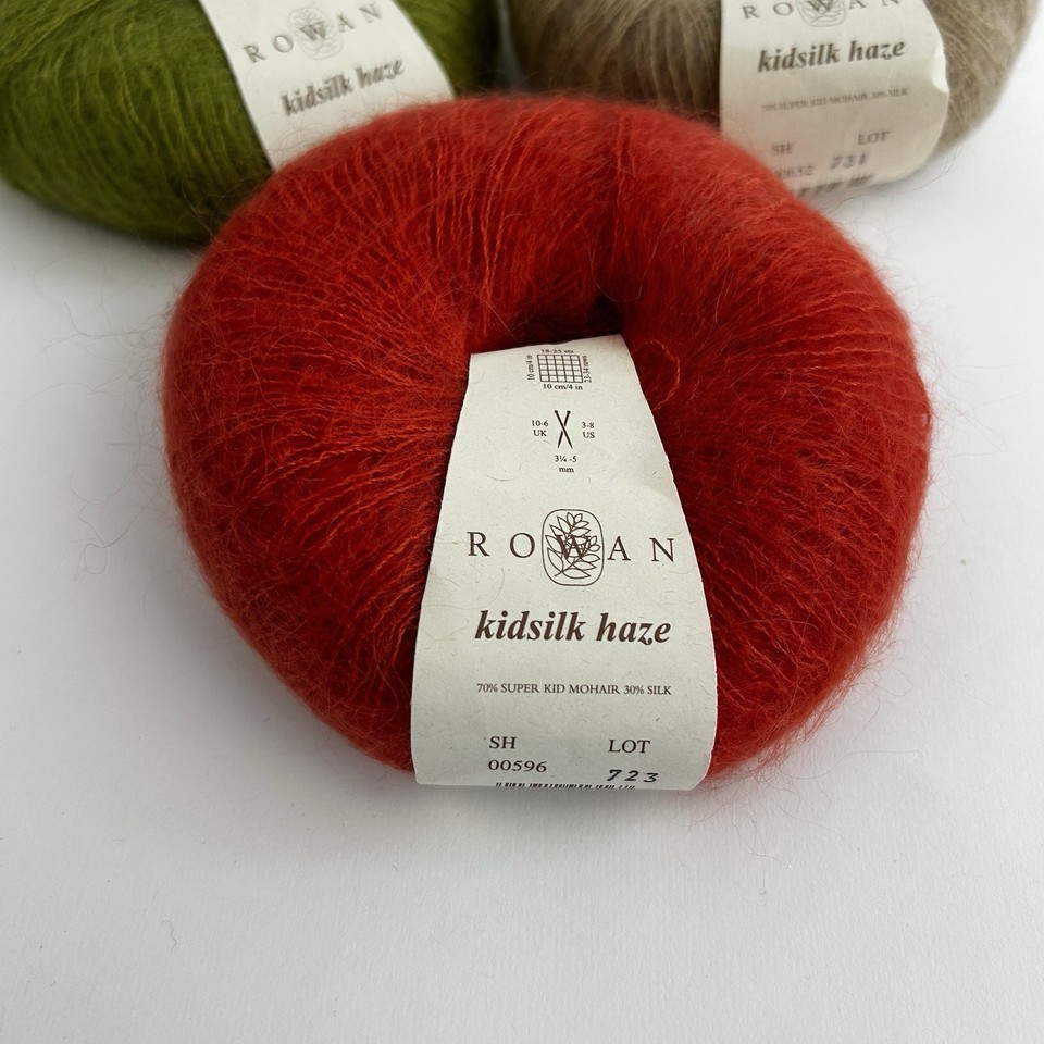 3 Balls Rowan kidsilk haze Yarn 596 652 597 Super Kid Mohair and Silk ...