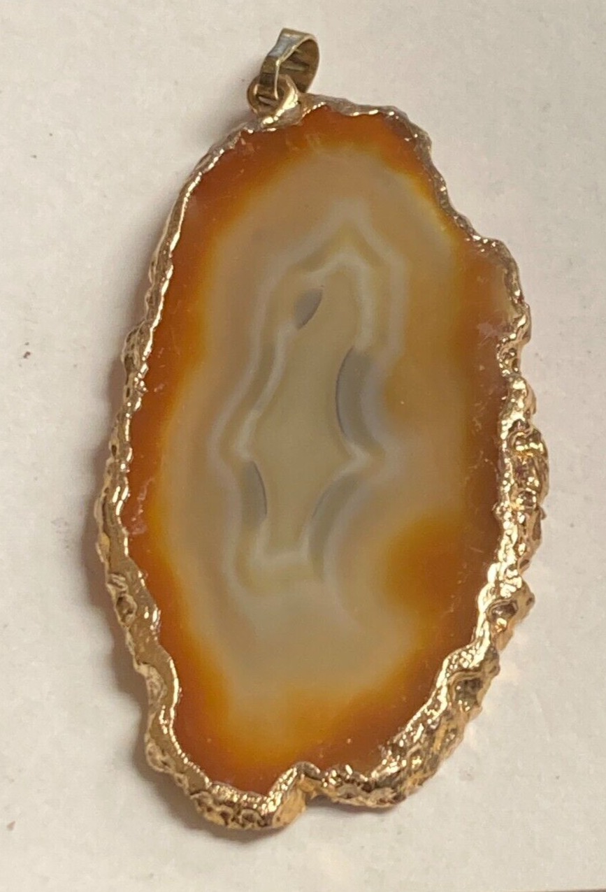 Polished Natural Agate Geode Slab/Slice Quartz Crystal Stone, Pendant ...