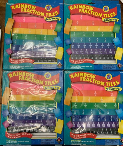 Rainbow Fraction Tiles Plastic Lot 4 Sets Activity Sets - Plastic Color ...