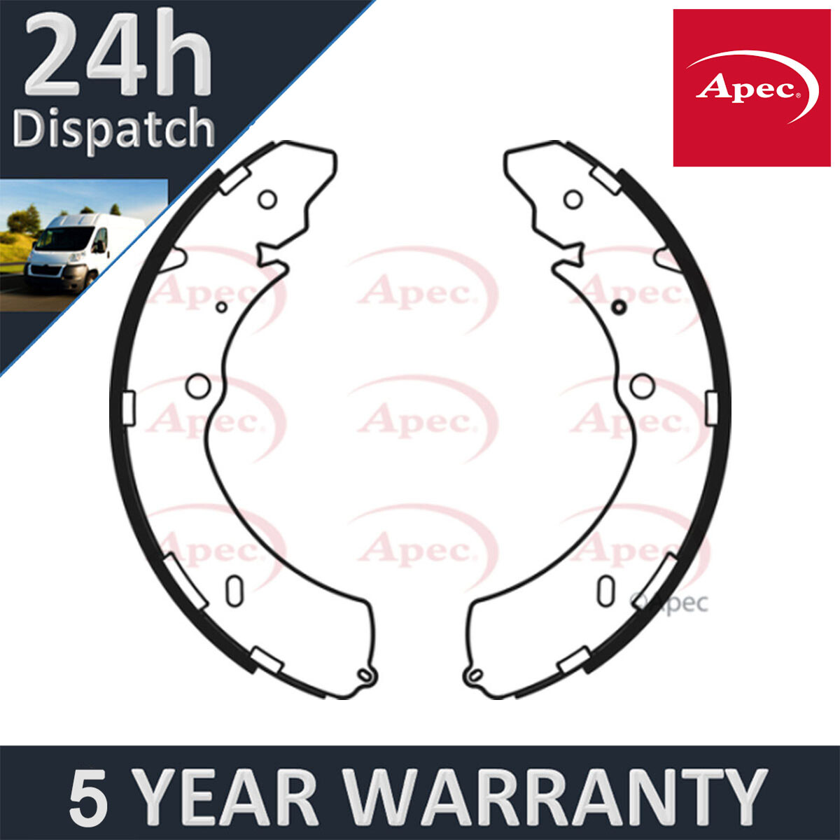 Fits Isuzu Rodeo 2003-2012 2.5 D 3.0 Apec Rear Brake Shoes Set #2 ...