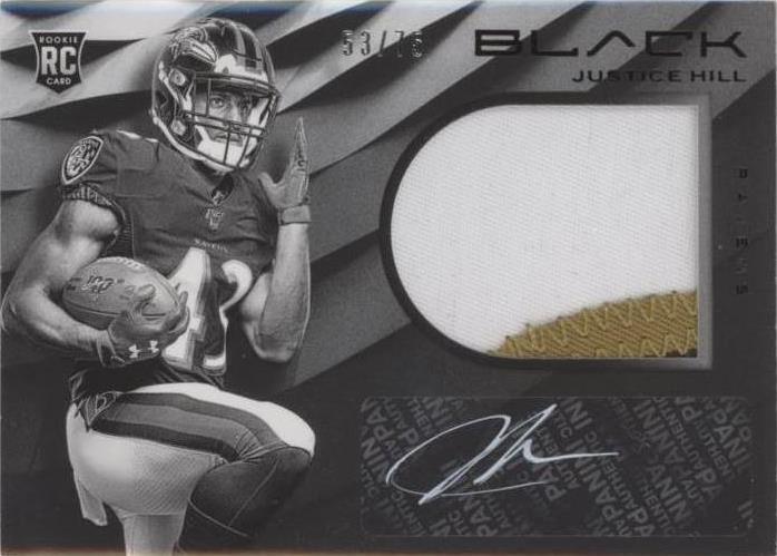 2019 Panini Black - Rookie Patch Autographs Justice Hill #94 /75 (AU ...