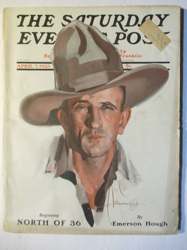 1923 SAT. EVENING POST ROLF ARMSTRONG COWBOY cream of wheat, mesa verde ...