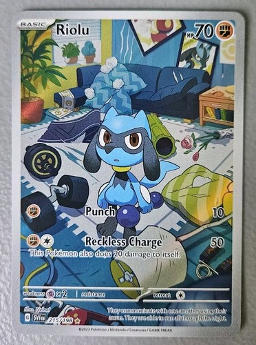 Pokémon TCG Riolu Scarlet & Violet Base Set 215/198 Holo Illustration ...