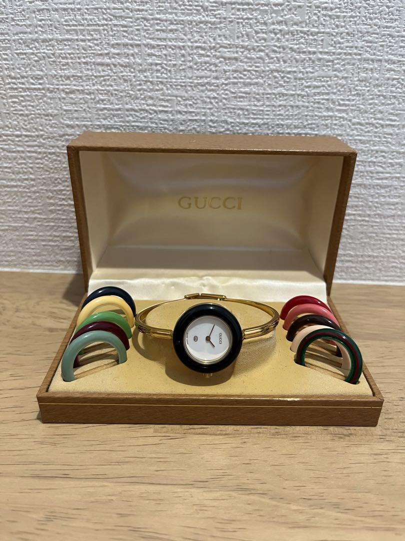 GUCCI Change Bezel Watch Quartz 10 Colors Gold Vintage Ladies Watch ...