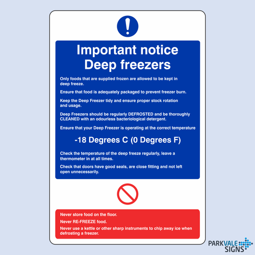 Important Notice Deep Freezers Catering Sign | eBay
