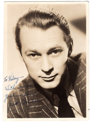 JESS BARKER Signed VINTAGE 1940's Publicity Portrait Photo MOVIE TV ...
