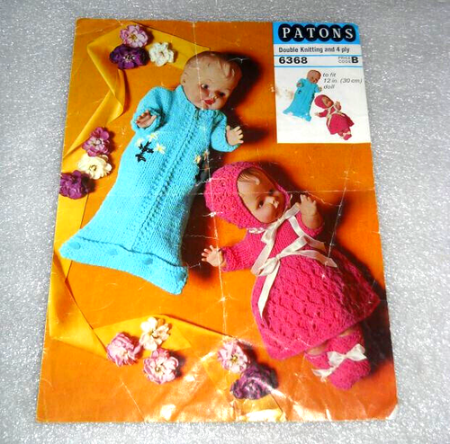 Patons Vintage Great Britain Knitting Patterns for 12 inch Baby doll | eBay