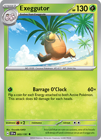 Exeggutor [Reverse Holo] 3/191 Pokémon TCG Surging Sparks | eBay