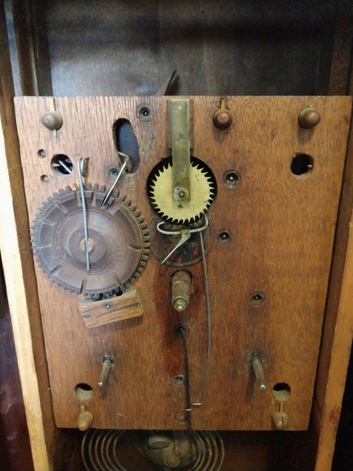 Antique weight driven pendulum wind up wall mantle clock | eBay