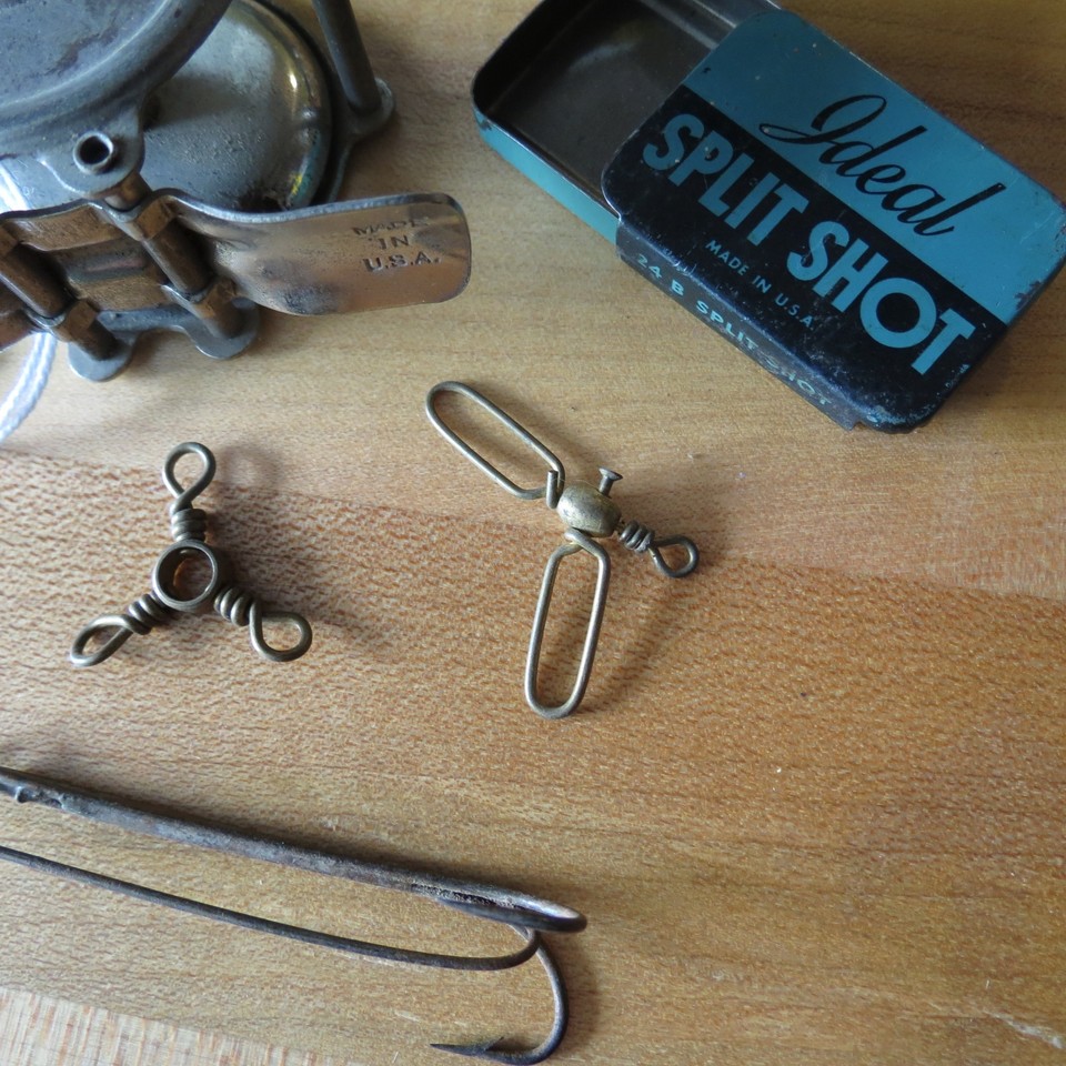 Vintage Antique Raised pillar fishing reel & vintage tackle (lot#9126 ...