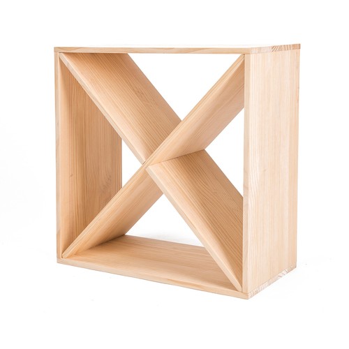 Timber Criss Cross Wine Rack Storage Cellar Organiser 24 Bottle Home ...