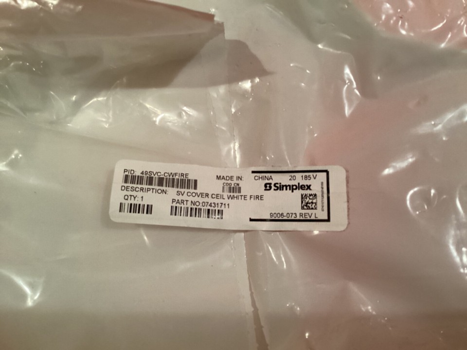 SIMPLEX/AUTOCALL 49SVC-CWFIRE SV WHITE CEILING COVER | eBay