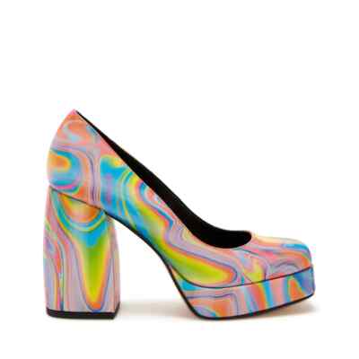 KARY PERRY THE UPLIFT PUMP RAINBOW Square Toe Chunky Heel Pumps Women's ...