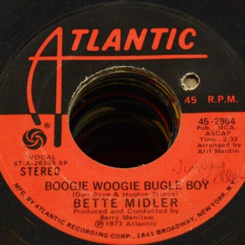 BETTE MIDLER "BOOGIE WOOGIE BUGLE BOY" 45RPM 7" VINYL RECORD G+ | eBay