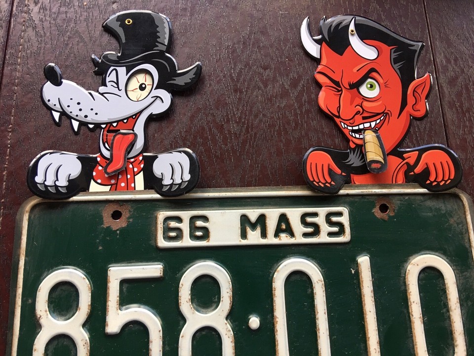 Wolf Big Bad Wolf HOT ROD License Plate Topper Accessory for Car Bike ...