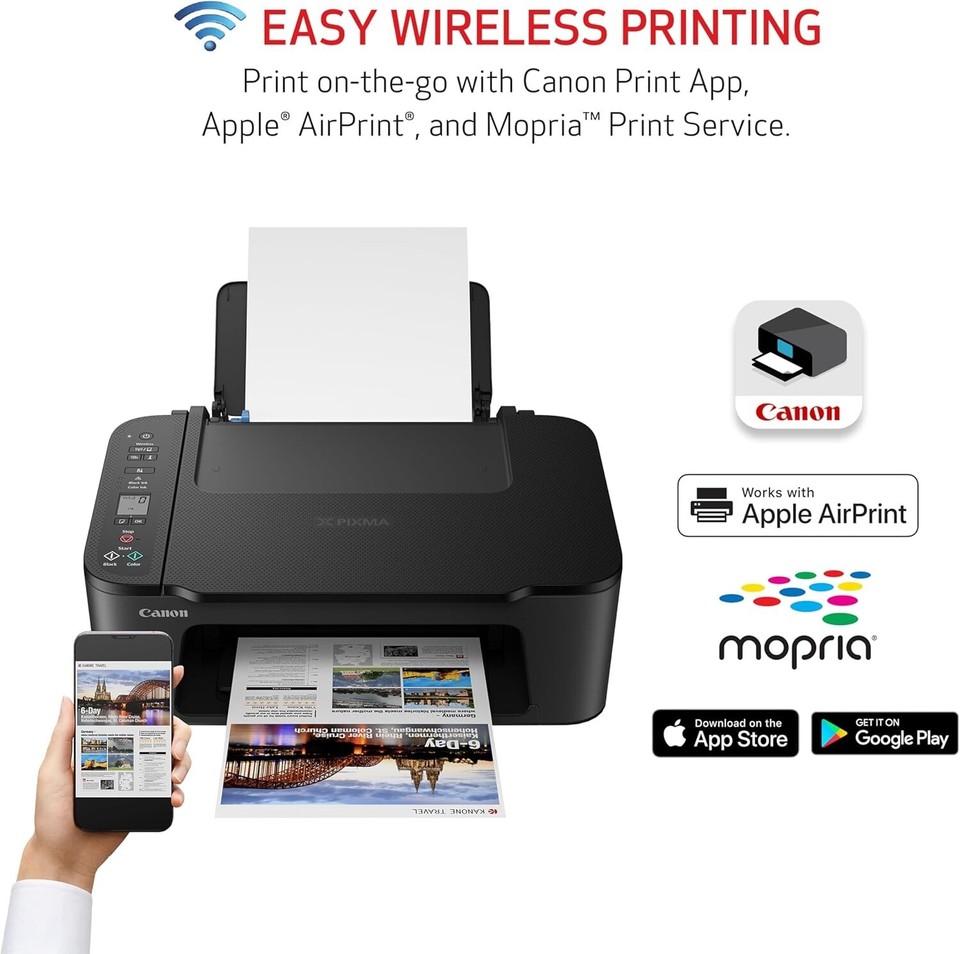 CANON PIXMA TS3520 Wireless All-In-One Printer, Compact Inkjet, Black ...
