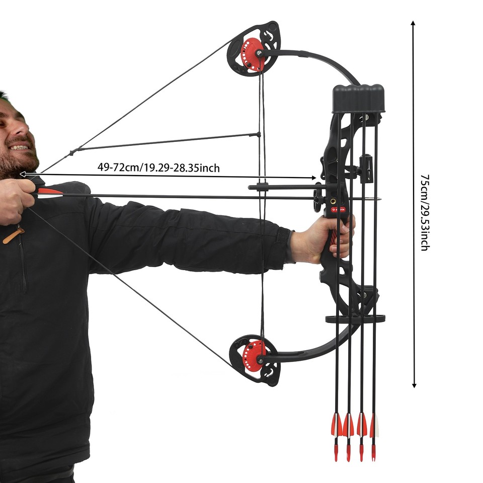 Compound Bow and Arrow Set 16-29lbs Adjustable 260FPS Archery Kit ...