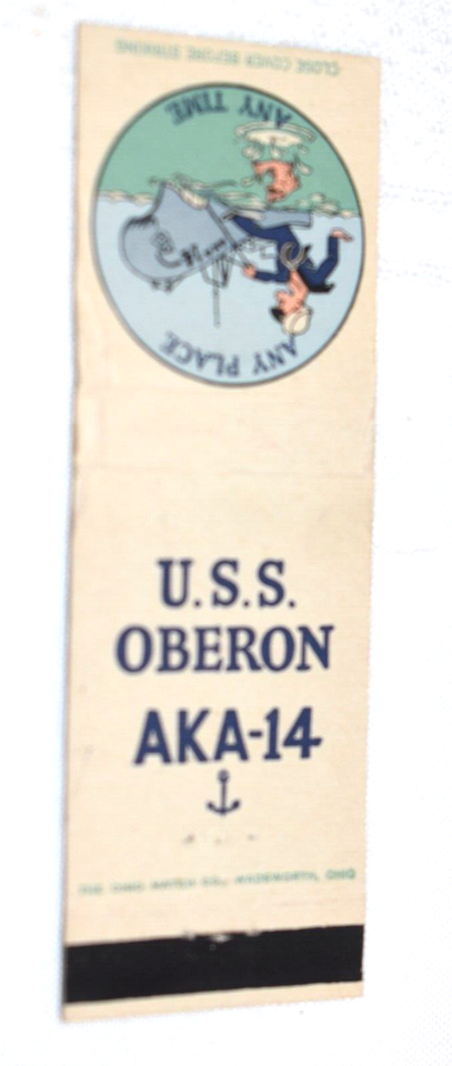 USS Oberon AKA 14 Ship 20 Strike Matchbook Cover | eBay