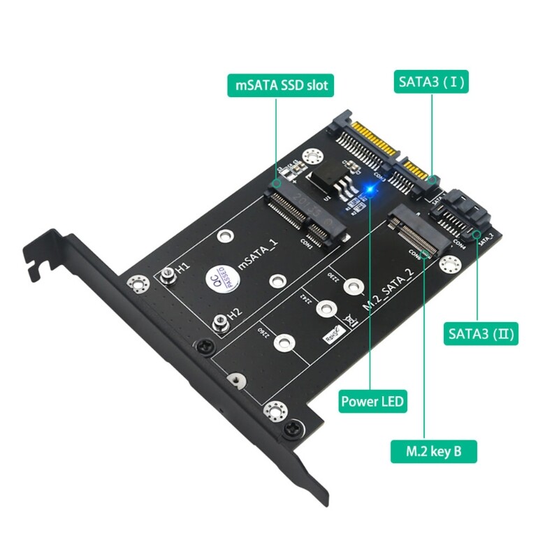 PCB Adapter Supports 4 sizes NGFF for M.2 Socket SSD: type 2230/ 2242 ...
