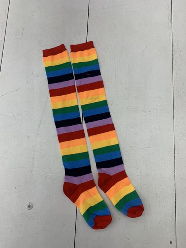 Kids Knee High Rainbow Striped Socks One Size | eBay