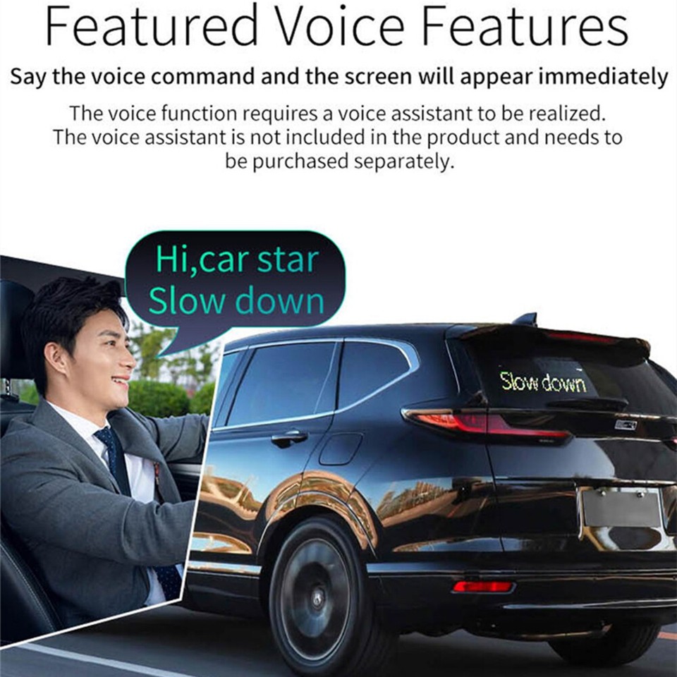 348x108mm LED Car DIY Design Animations Text Flexible Display Window ...