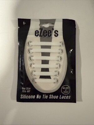 Ezee’s Silicone No Tie White Shoe Laces Includes 12 Pieces NIB. | eBay