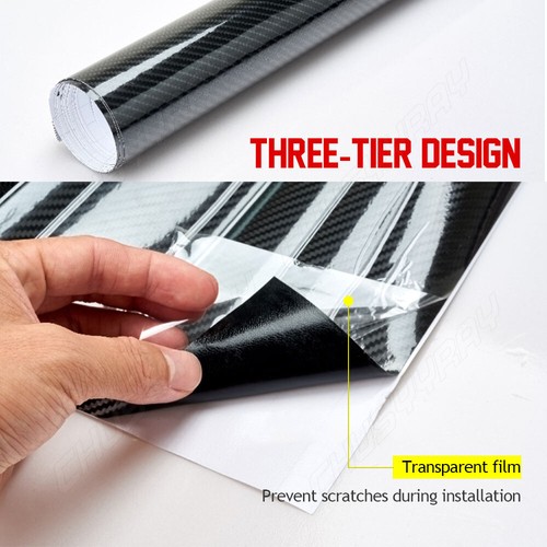 Parts Accessories Black Glossy Vinyl Film Car Interior Wrap Stickers ...