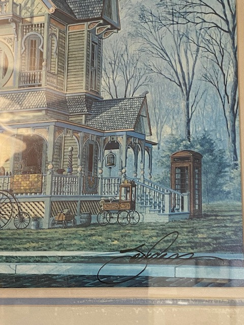 Vintage 1987 Randy Souders Signed Framed Print Antique Store Victorian ...