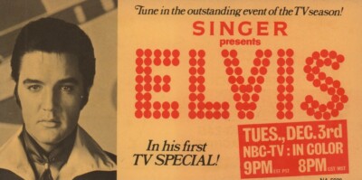 ELVIS PRESLEY 1968 SINGER PRESENTS HIS FIRST TV SPECIAL HANDBILL ...