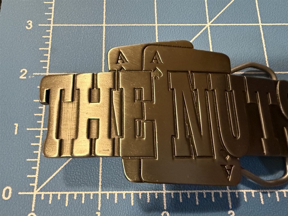 THE NUTS PAIR ACES POKER HAND METAL NOVELTY BELT BUCKLE PIECES OF FLARE ...