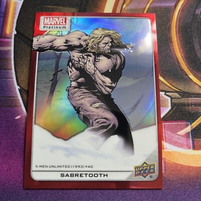 2023 Upper Deck Marvel Platinum #189 Sabretooth Red Rainbow Parallel ...