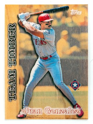 Juan Gonzalez #TT10 (1997 Topps) Team Timber Insert Card, Texas Rangers ...