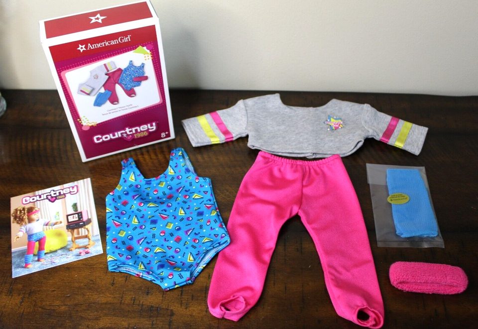 NEW American Girl COURTNEY FITNESS OUTFIT 80s Doll Leotard Sweatshirt ...