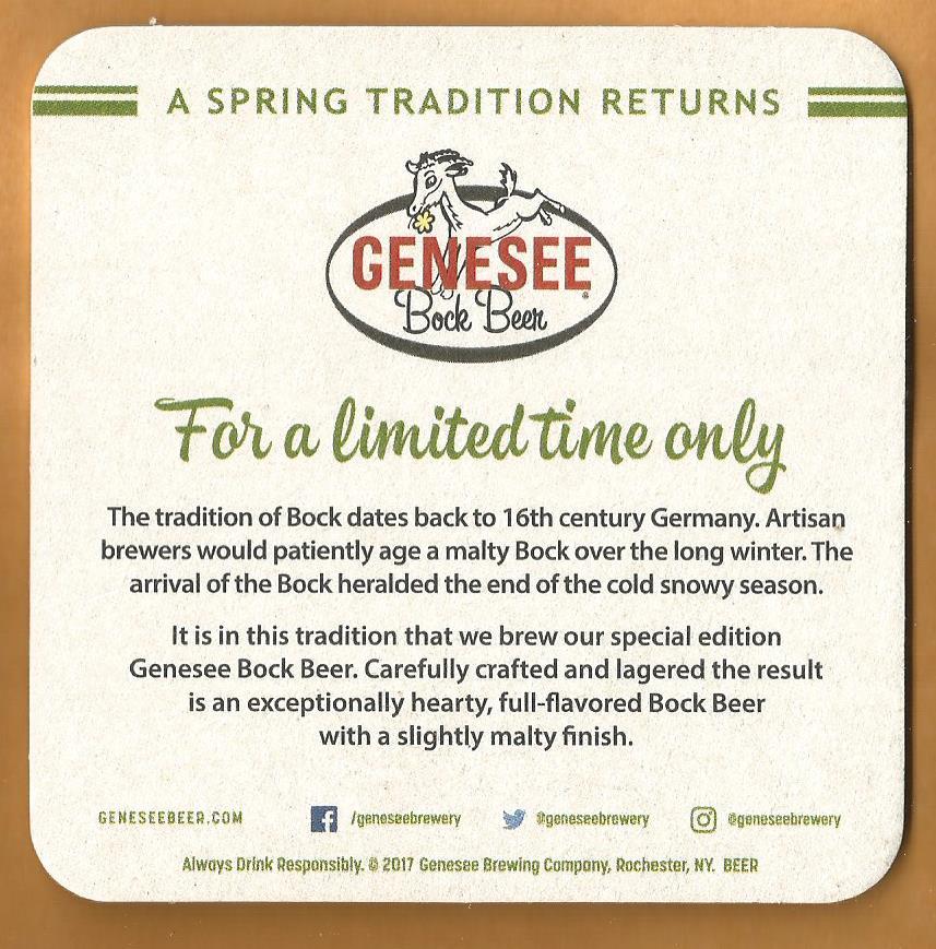 16 Genesee Bock Beer Welcome Bock! It's Goat Season Beer Coasters | eBay