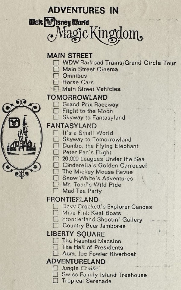 1971 Walt Disney World OPENING DAY Greyhound CHILD Ticket Book TICKETS ...