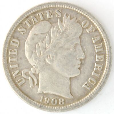 1908 D Barber Dime US 90 % Silver 10 Cent Coin Denver Mint | eBay