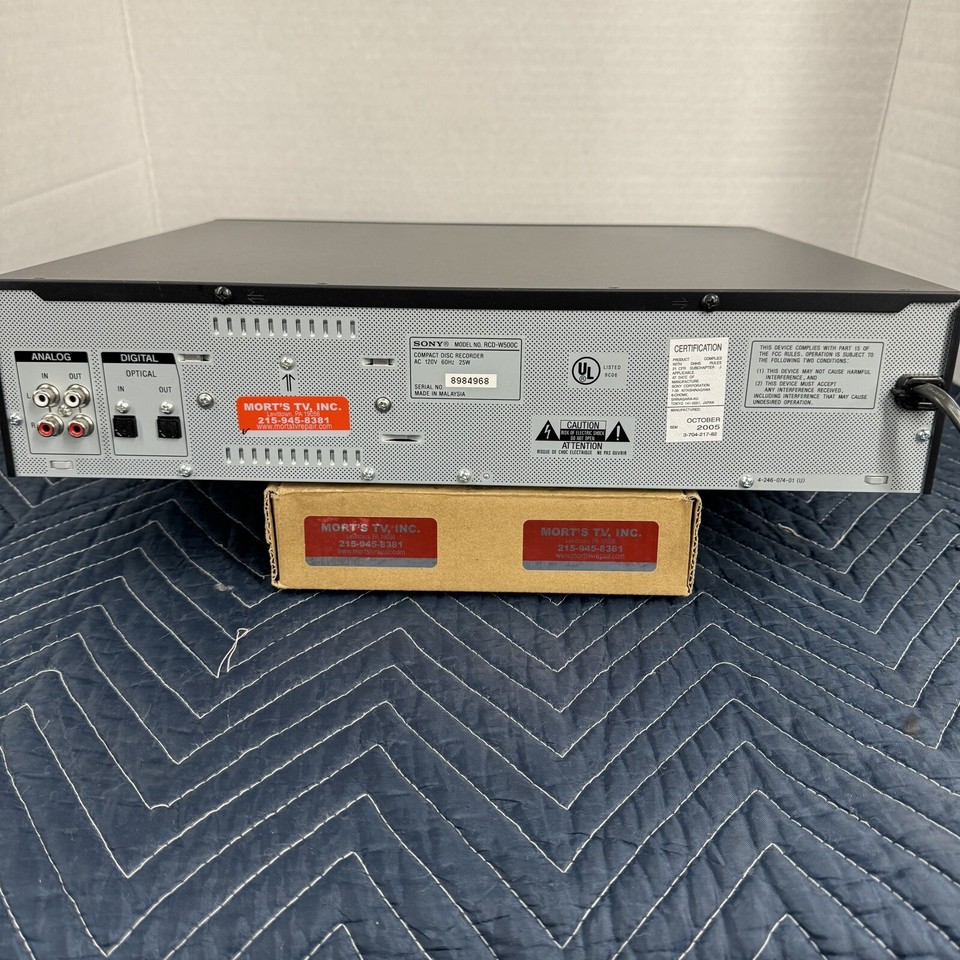 SONY RCD-W500C CD RECORDER 5-DISC CHANGER - SERVICED - CLEANED - WITH ...