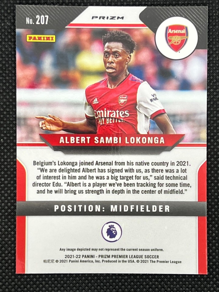 2021-22 Prizm EPL Red Cracked Ice Albert Sambi Lokonga ROOKIE #207 ...