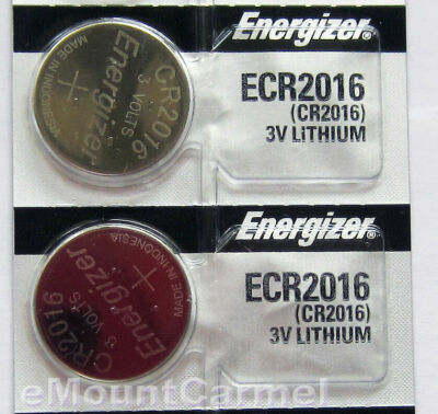 2PC Energizer CR2016 ECR2016 2016 3V Coin Cell Battery Lithium, for ...