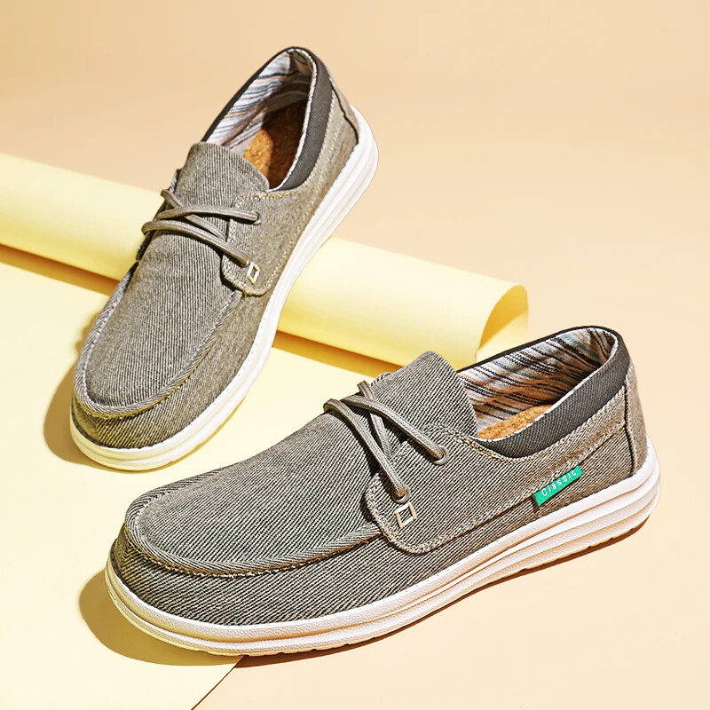 Summer Men's Canvas Shoes Breathable Casual Shoes Loafers Slip on ...