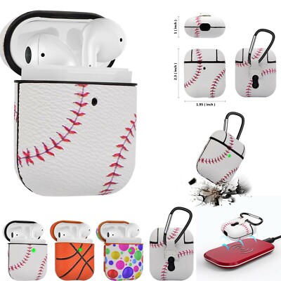 Airpods Case Leather Cover Baseball / Basketball Pattern For Apple ...